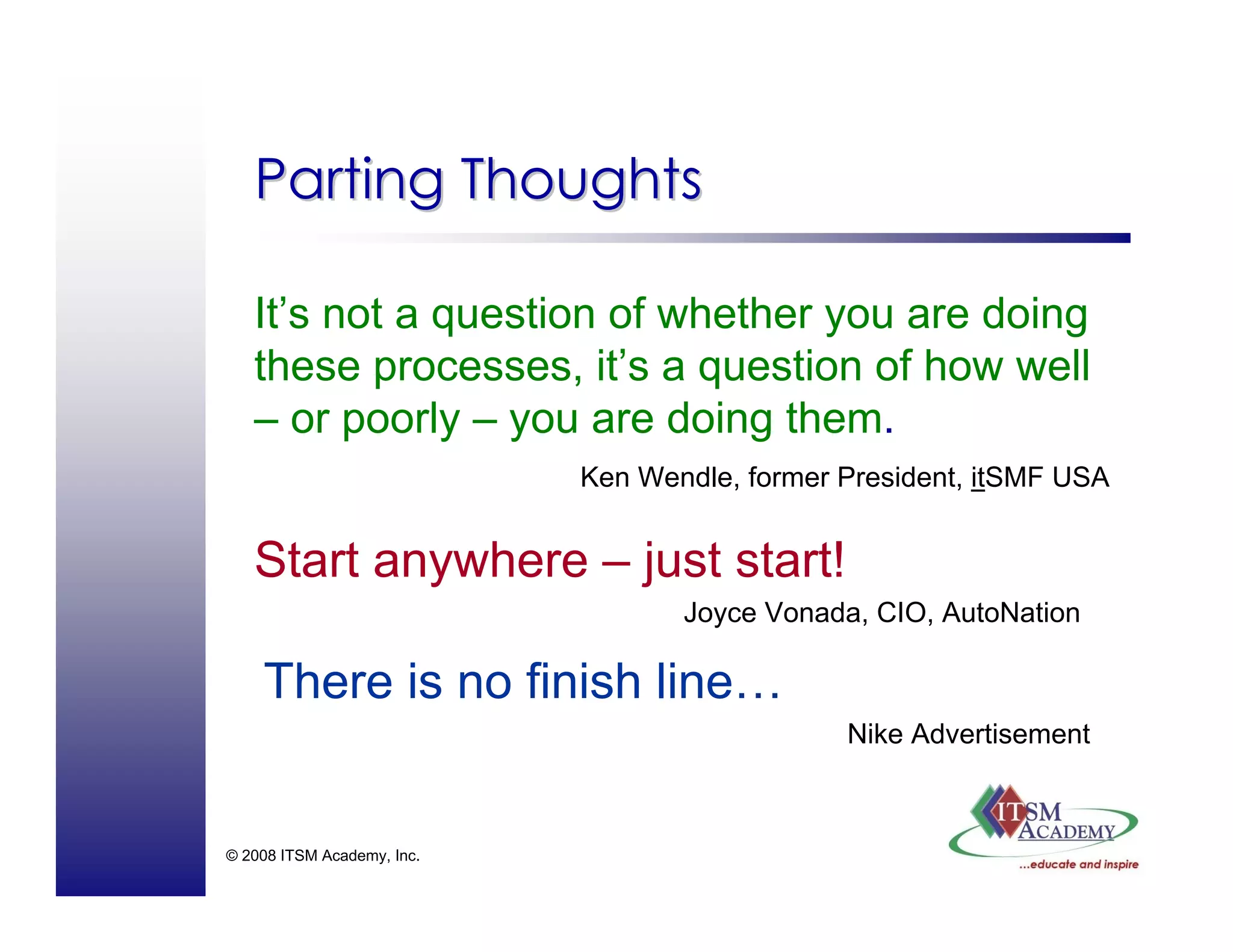 Implementing ITIL V3 - ITSM Academy Webinar | PDF