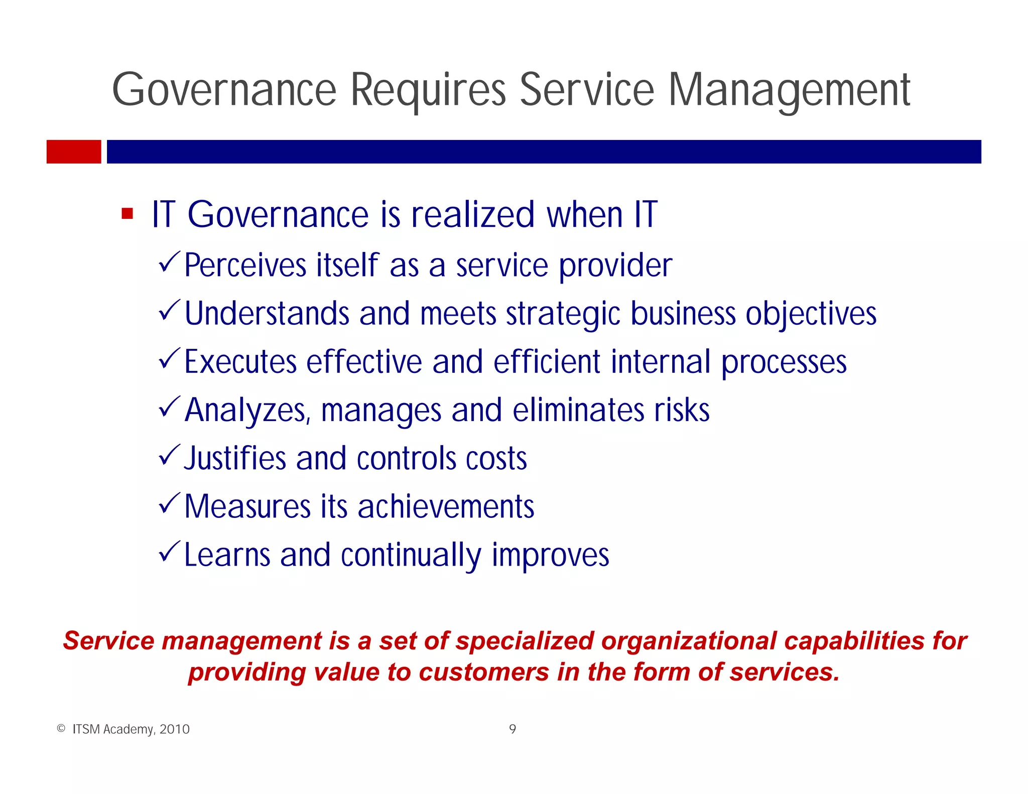 ITSM Governance Overview | PDF