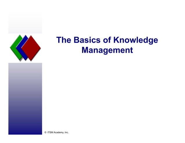 SKMS - Knowledge Management - ITSM Academy Webinar | PPT