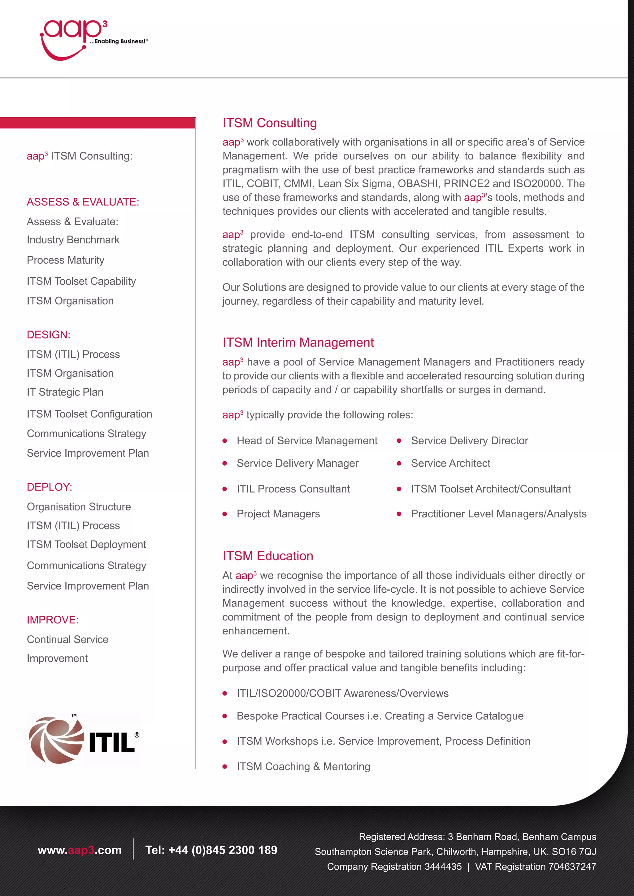 aap3 ITSM Consulting Flyer | PDF