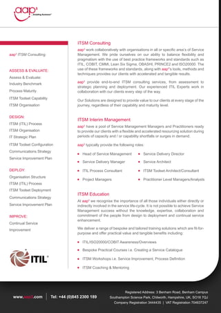 aap3 ITSM Consulting Flyer | PDF | Cloud Computing | Internet
