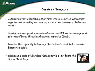 ITSM Presentation | PPT