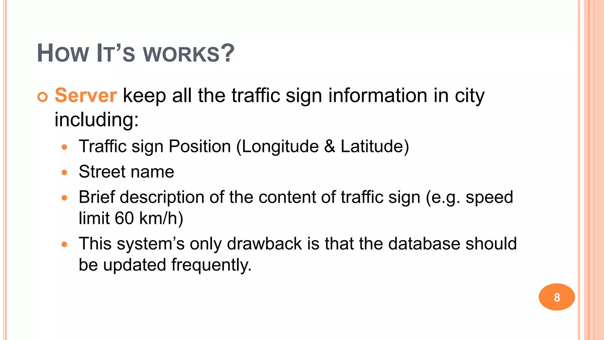 Trafic Sign Localization & Recognition using Client-Server Architecture | PPTX