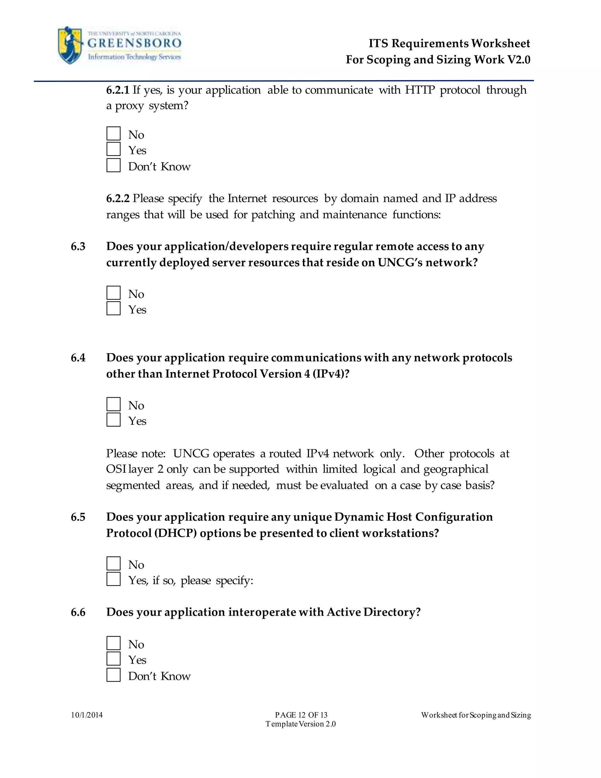 Its requirements worksheet for scoping and sizing v2.0 | DOCX