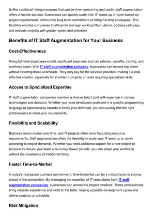 What is an IT Staff Augmentation Company? And How Can It Benefit Your ...
