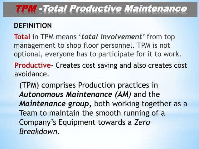 TPM Total Productive Maintenance Workshop for Quarry Plant (1) 09Oct16 ...