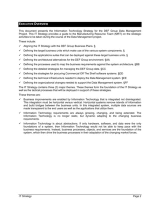 IT Strategy Sample | PDF