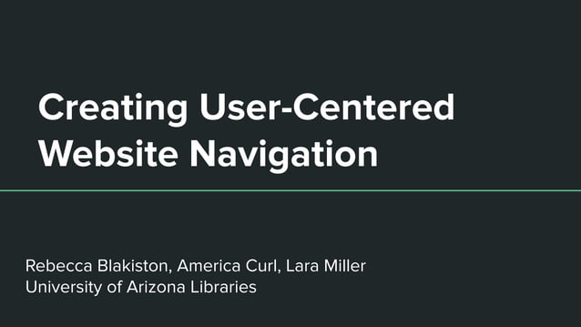 Creating User-Centered Website Navigation | PPT