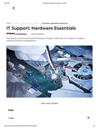 IT Support Hardware Essentials – Edu Kite | PDF