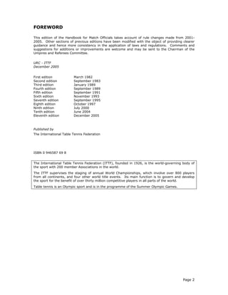 Ittf hand signals 2005 | PDF