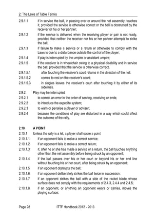ITTF Rules in Table Tennis | PDF