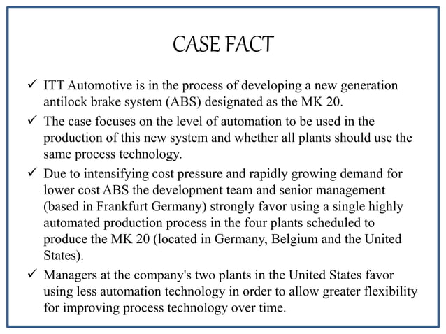 Itt global manufacturing strategy os | PPT