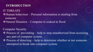 IT Threats and Computer Security | PPTX