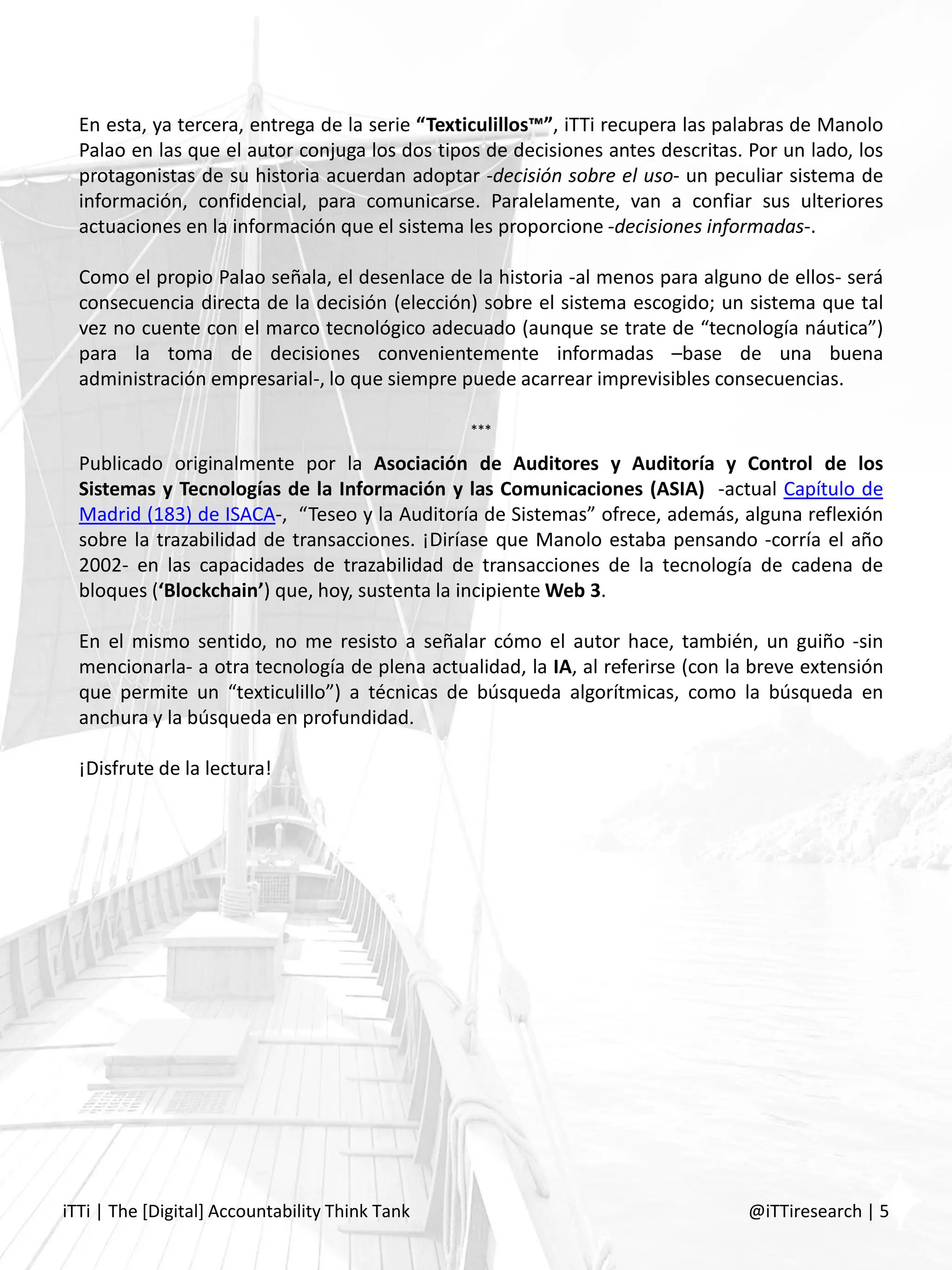 Texticulillo nº 3: Teseo y la Auditoría de Sistemas | PDF