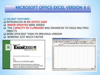 VERSIONS AND FUNCTIONS OF MS EXCEL | PPTX