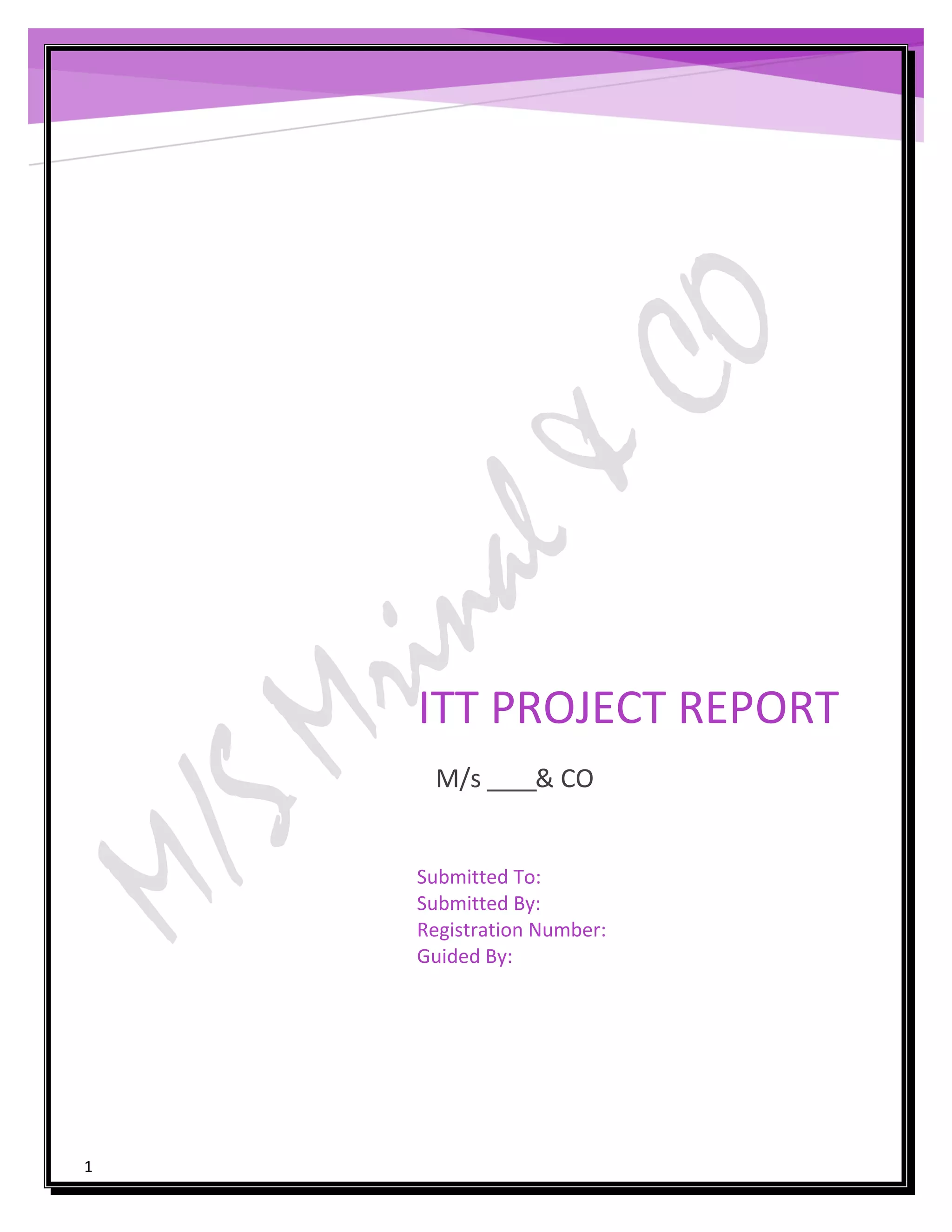 Itt product project report | PDF