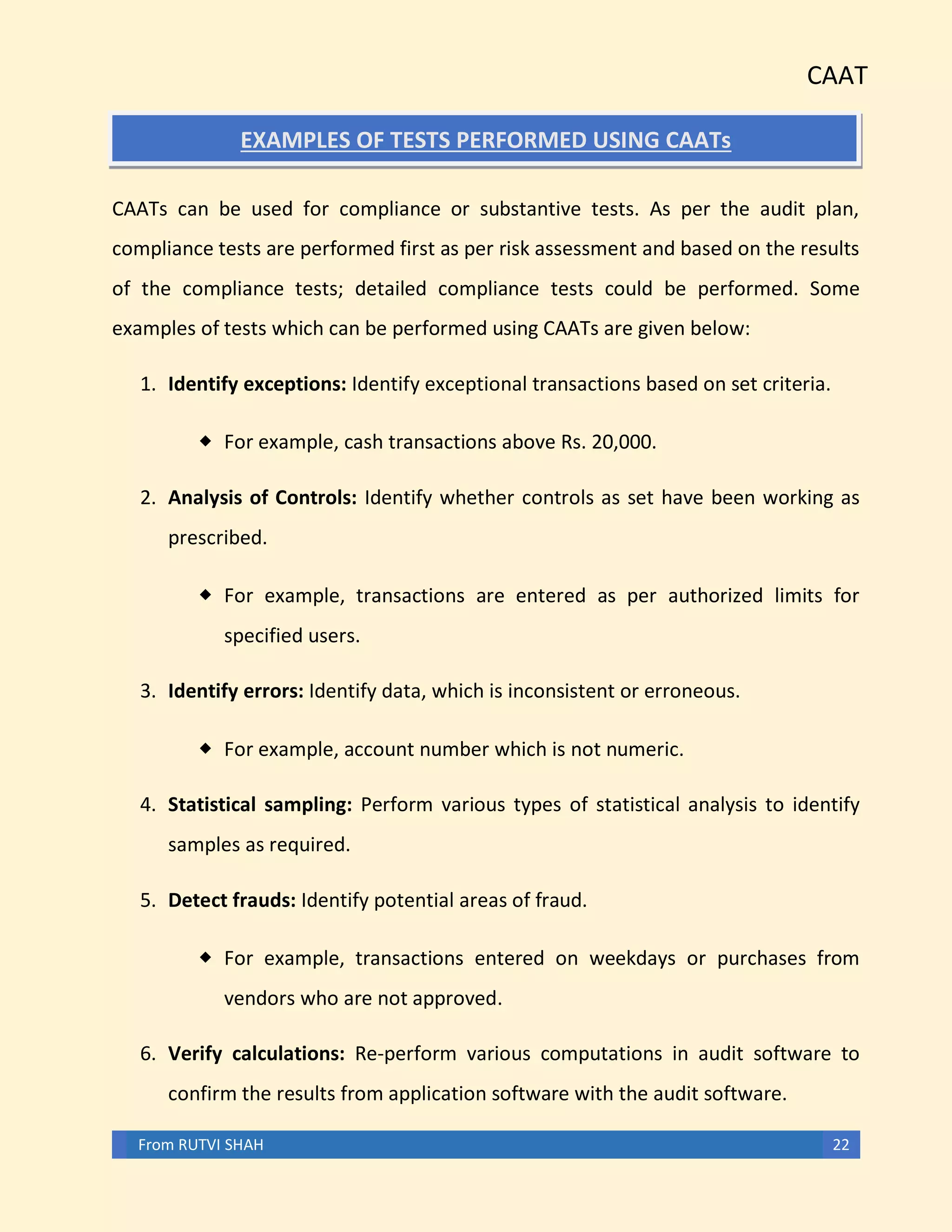 Note on ‘Mapping’ CAAT Audit technique with 3 practical examples | PDF