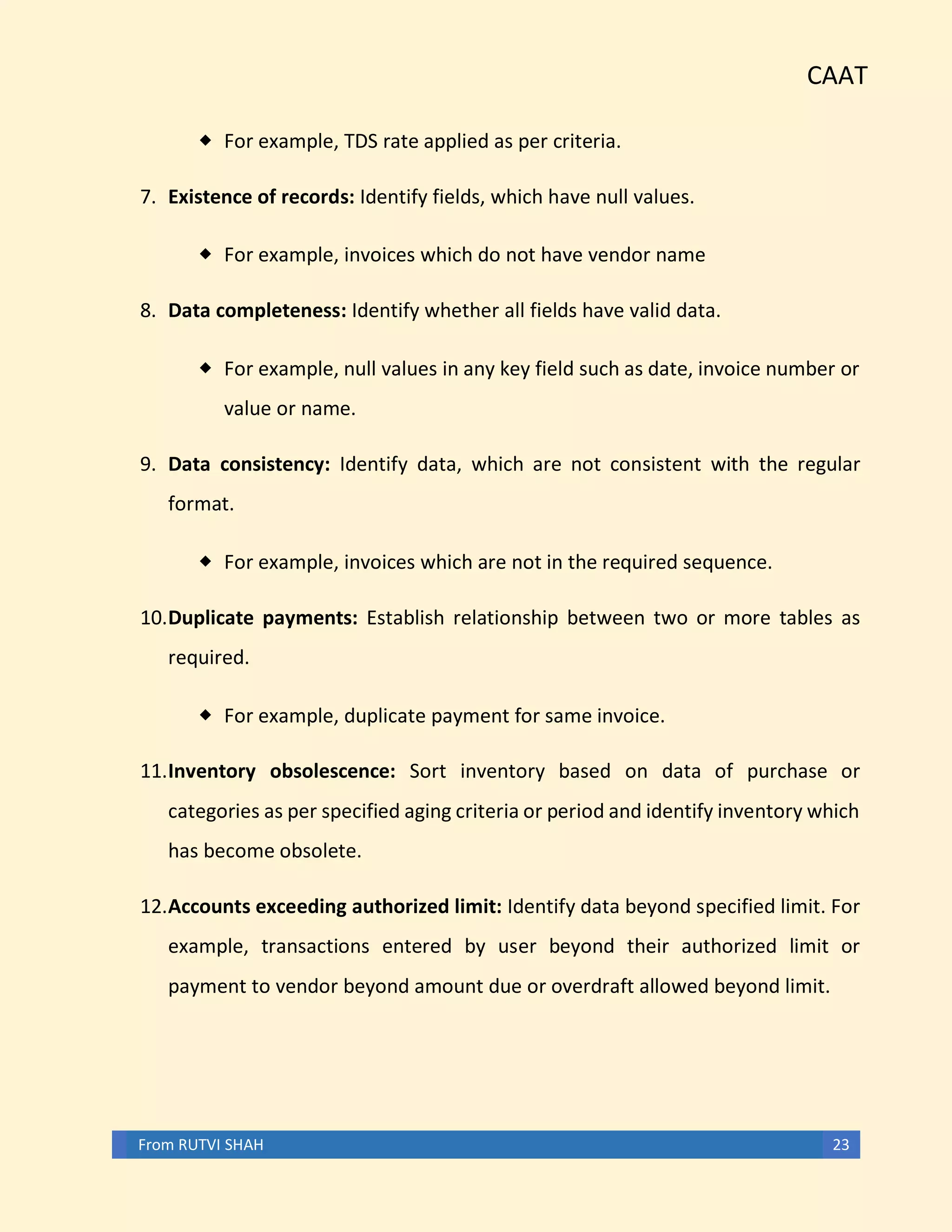 Note on ‘Mapping’ CAAT Audit technique with 3 practical examples | PDF