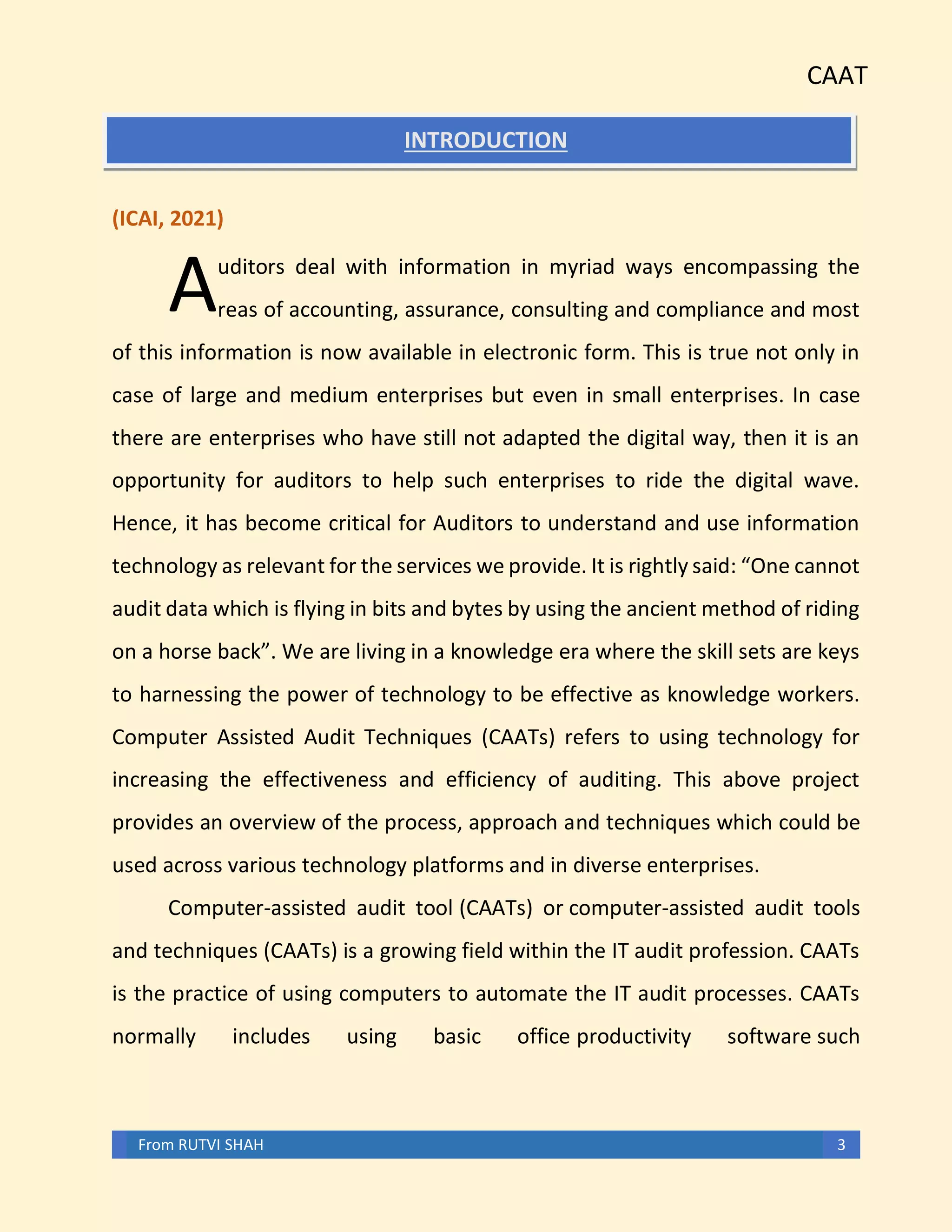 Note on ‘Mapping’ CAAT Audit technique with 3 practical examples | PDF