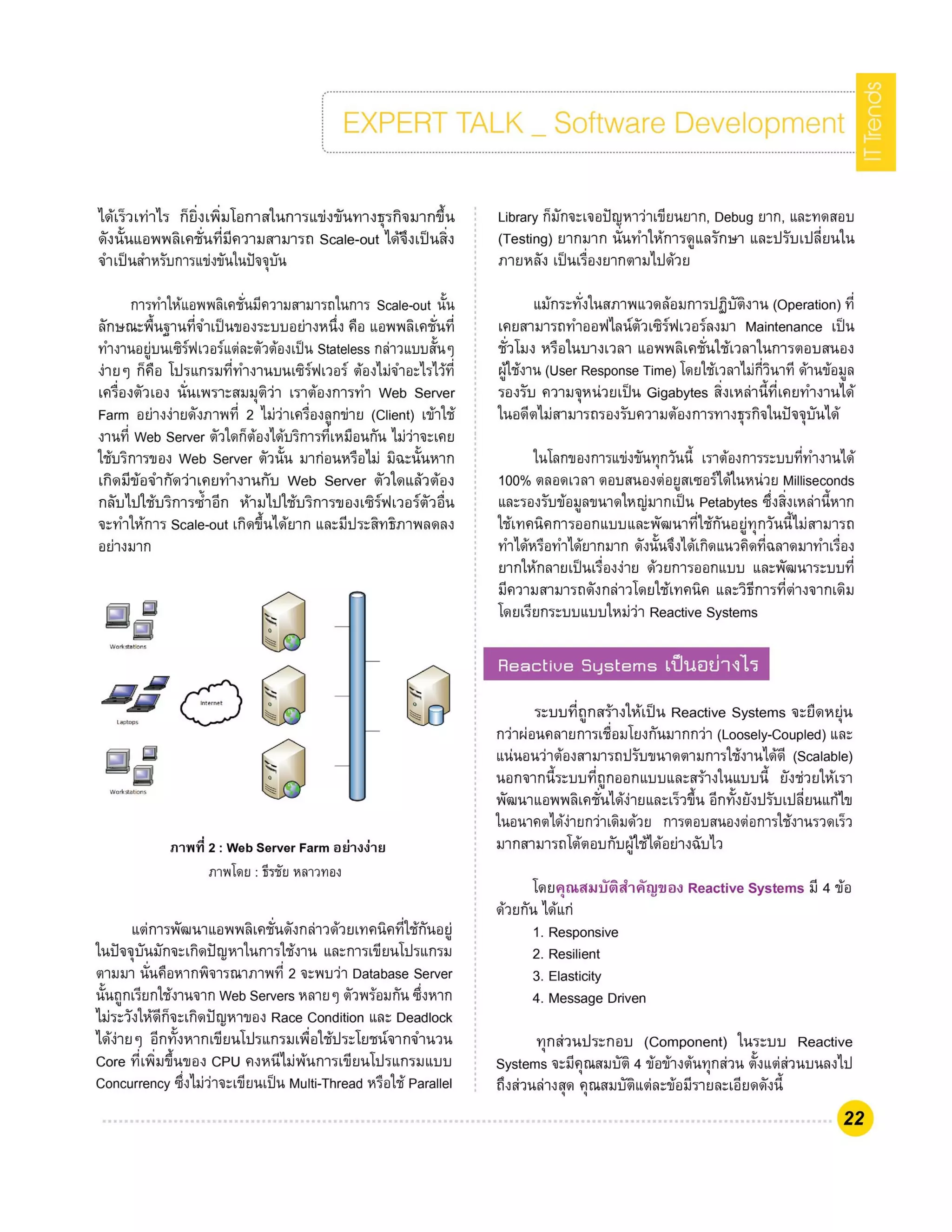 การพัฒนาซอฟต์แวร์แบบ Reactive Systems | PDF