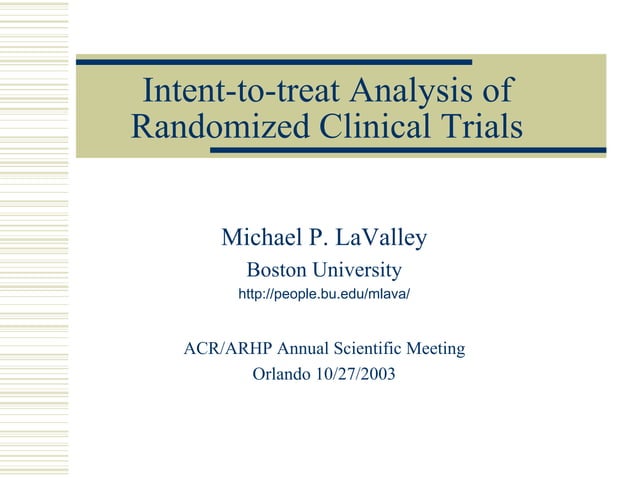 Intent-to-Treat (ITT) Analysis in Randomized Clinical Trials | PDF ...