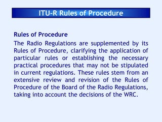 International Telecommunication Union for Radio Communication (ITU-R ...