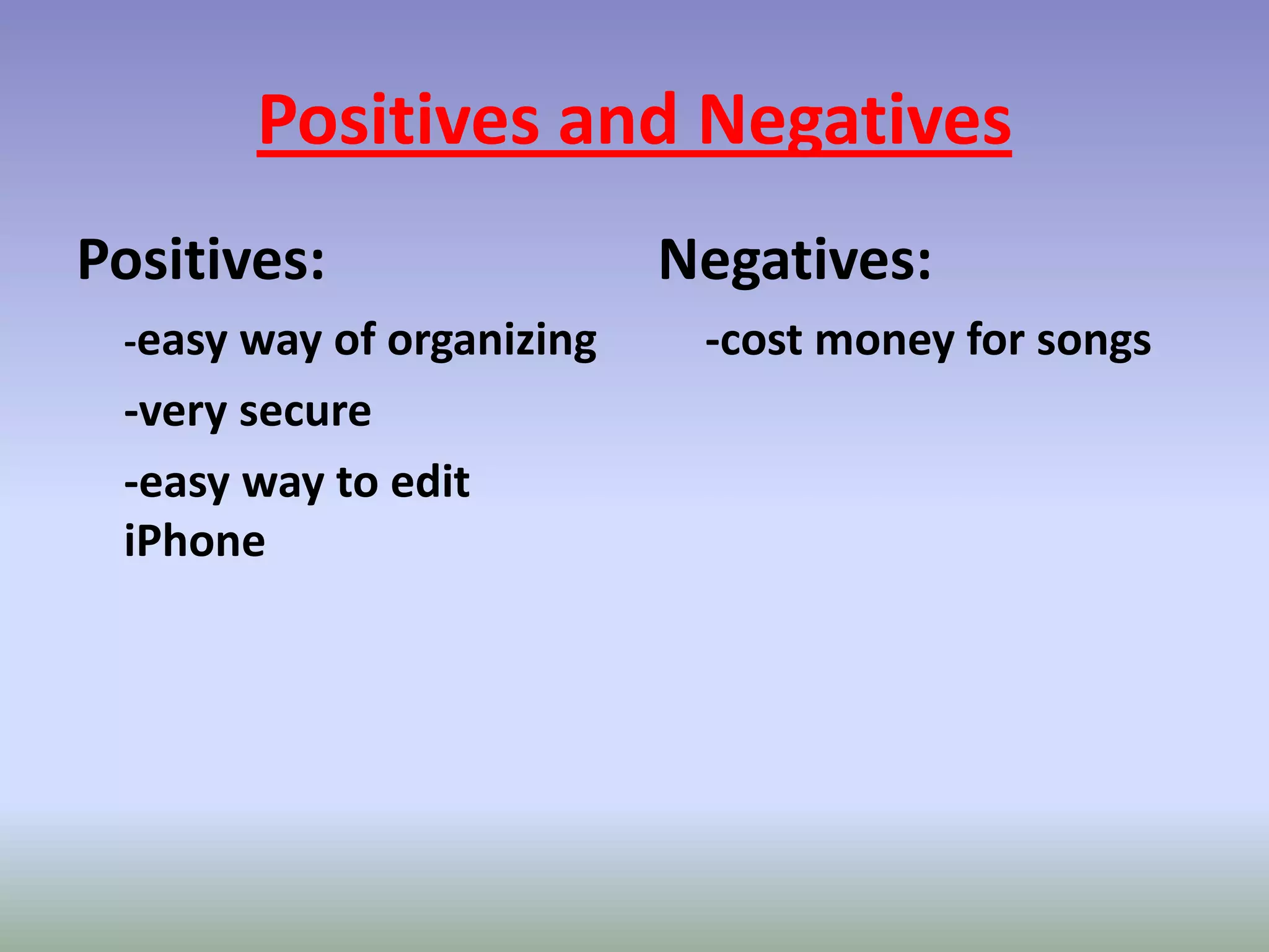 iTunes Project | PPTX | Technology & Computing