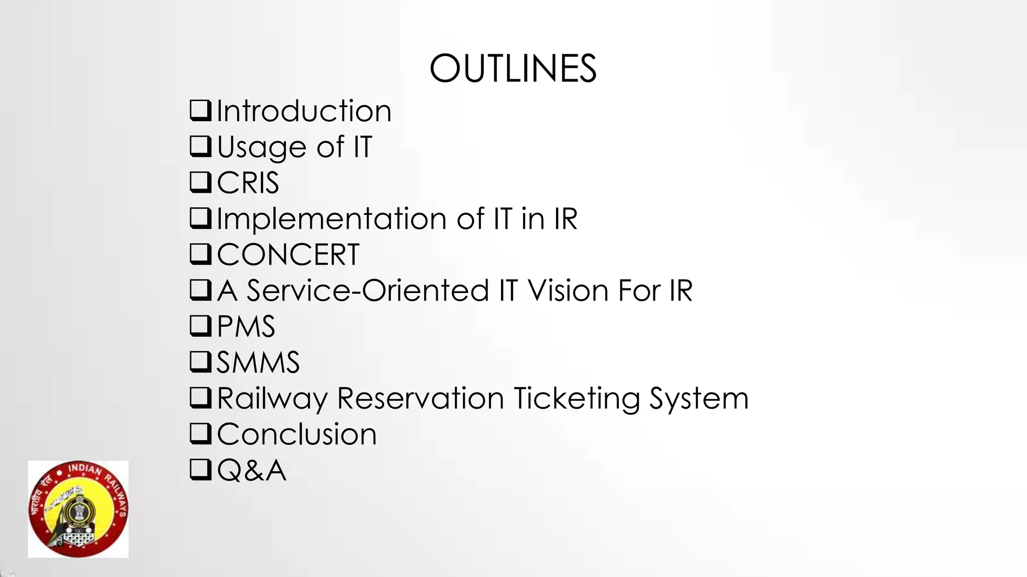 It usage @ railways | PPTX