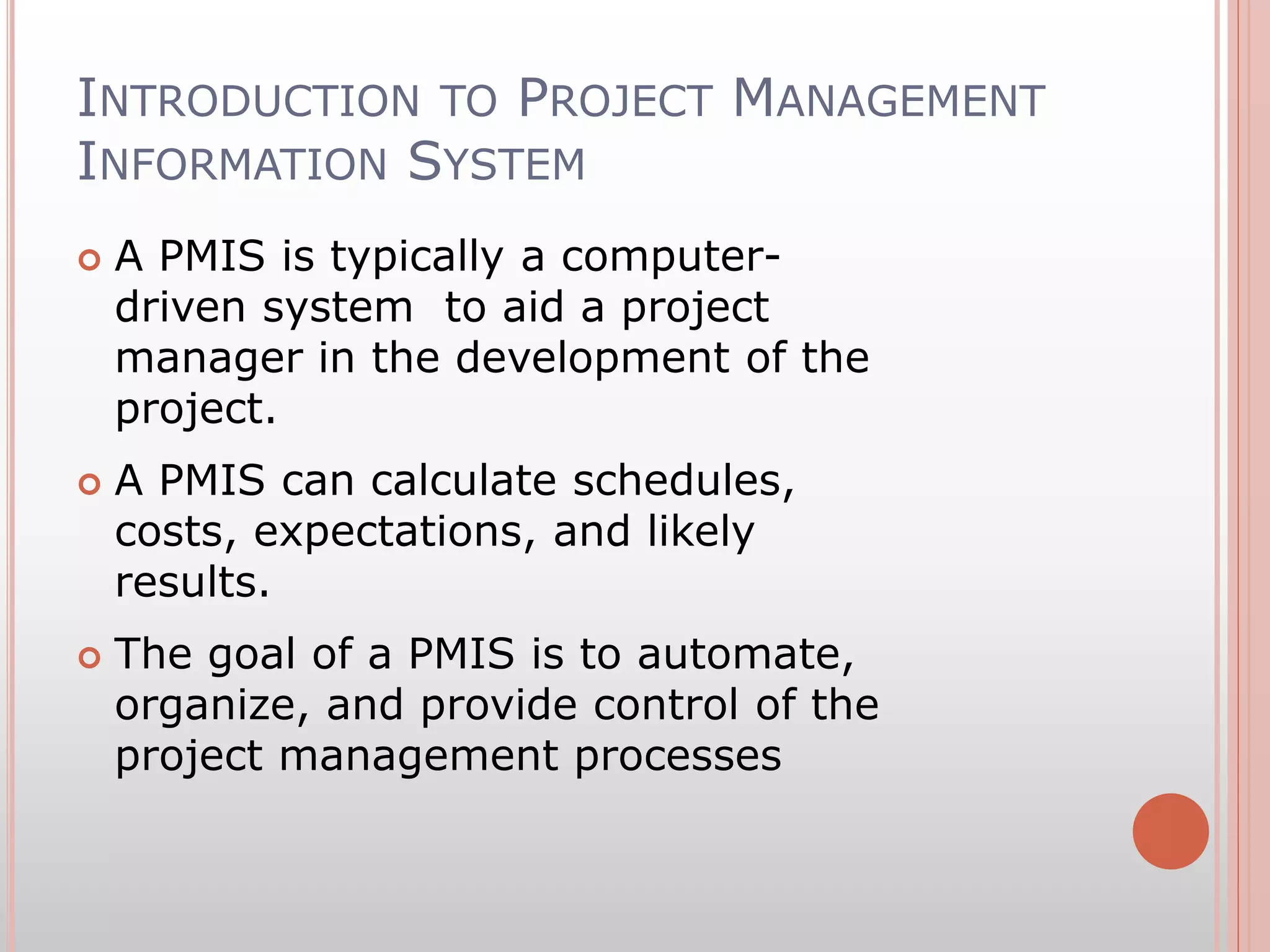 Project Management Information System Pptx