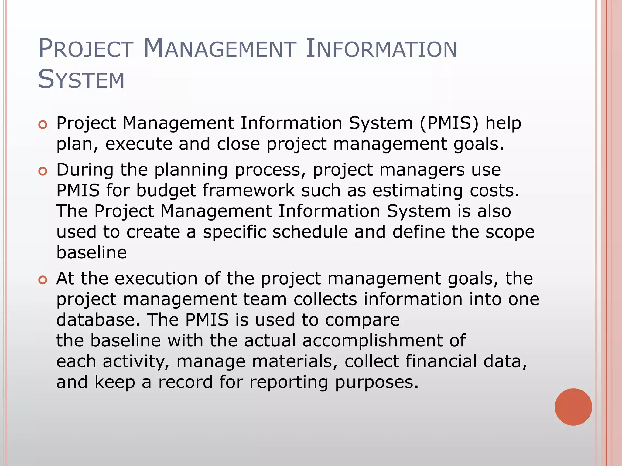 Project Management Information System Pptx