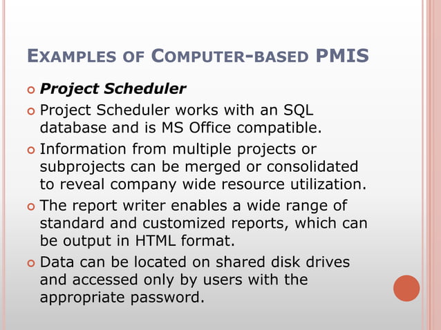 Project Management Information System Pptx