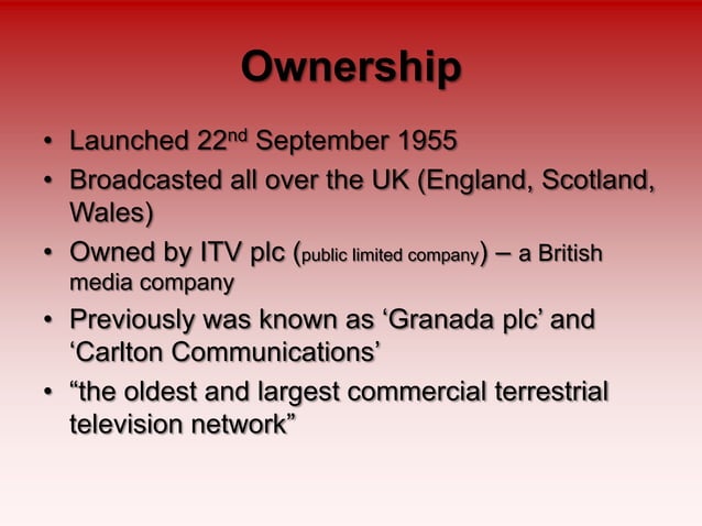 ITV Presentation | PPTX | History | Genres