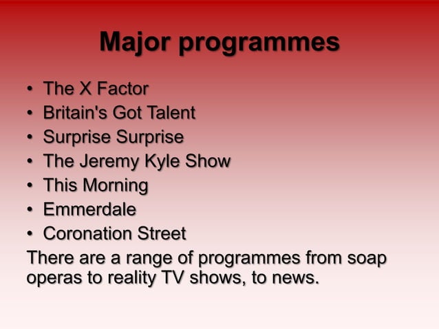 ITV Presentation | PPTX | History | Genres