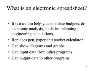 Electronic Spreadsheets | PPT