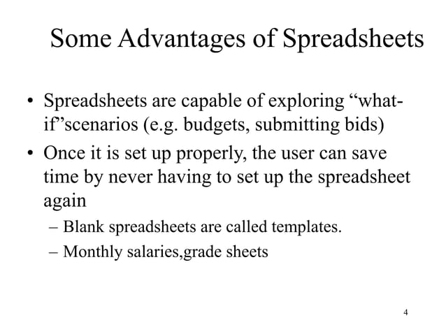 Electronic Spreadsheets | PPT | Chemistry | Science