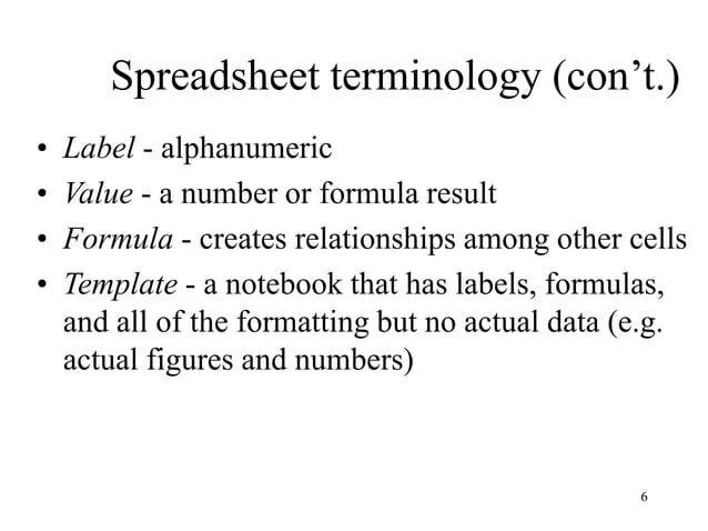Electronic Spreadsheets | PPT | Chemistry | Science