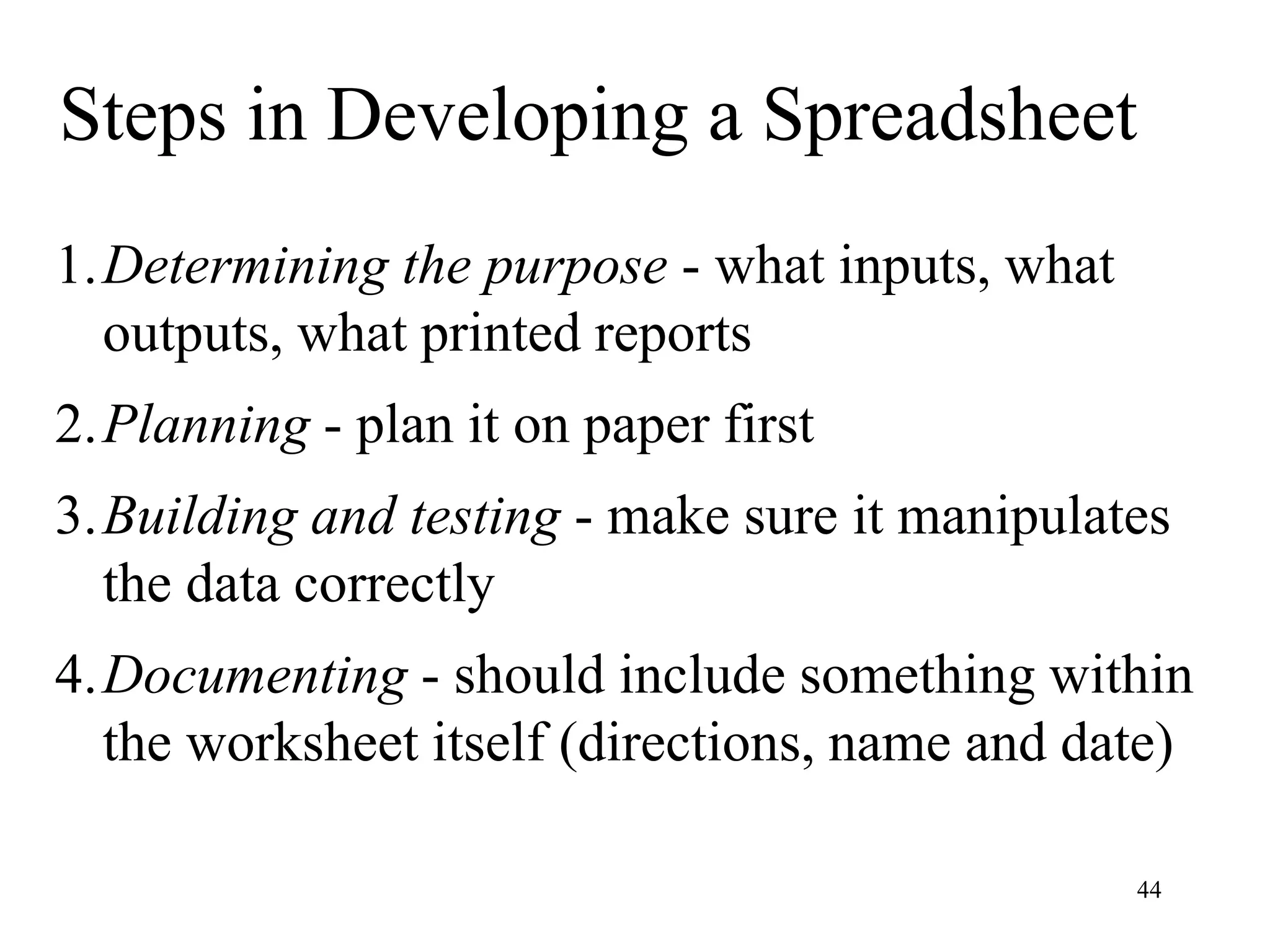 Project on Electronic Spreadsheets for Students | PPT