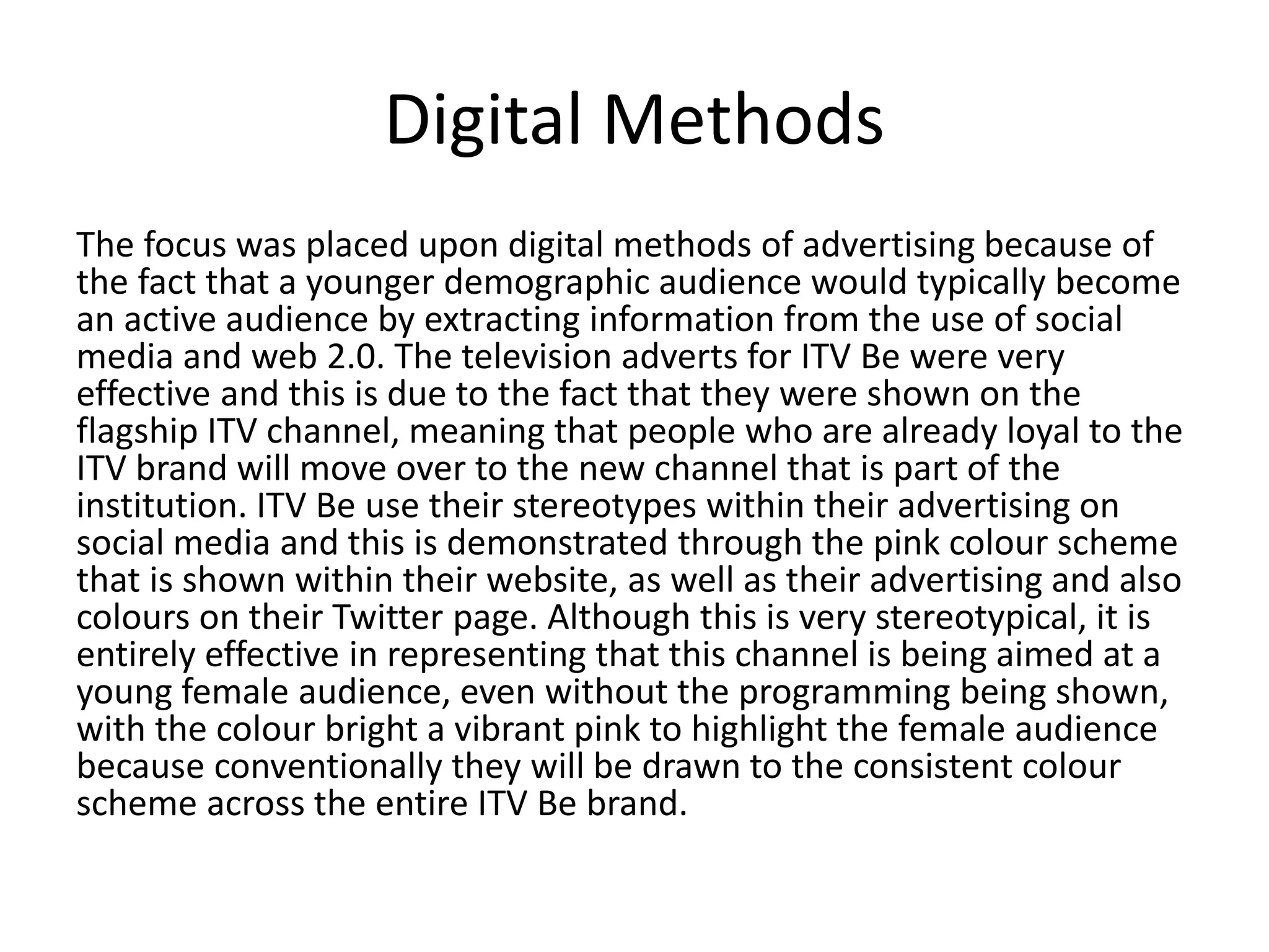 ITV Be Research | PPTX | History | Genres