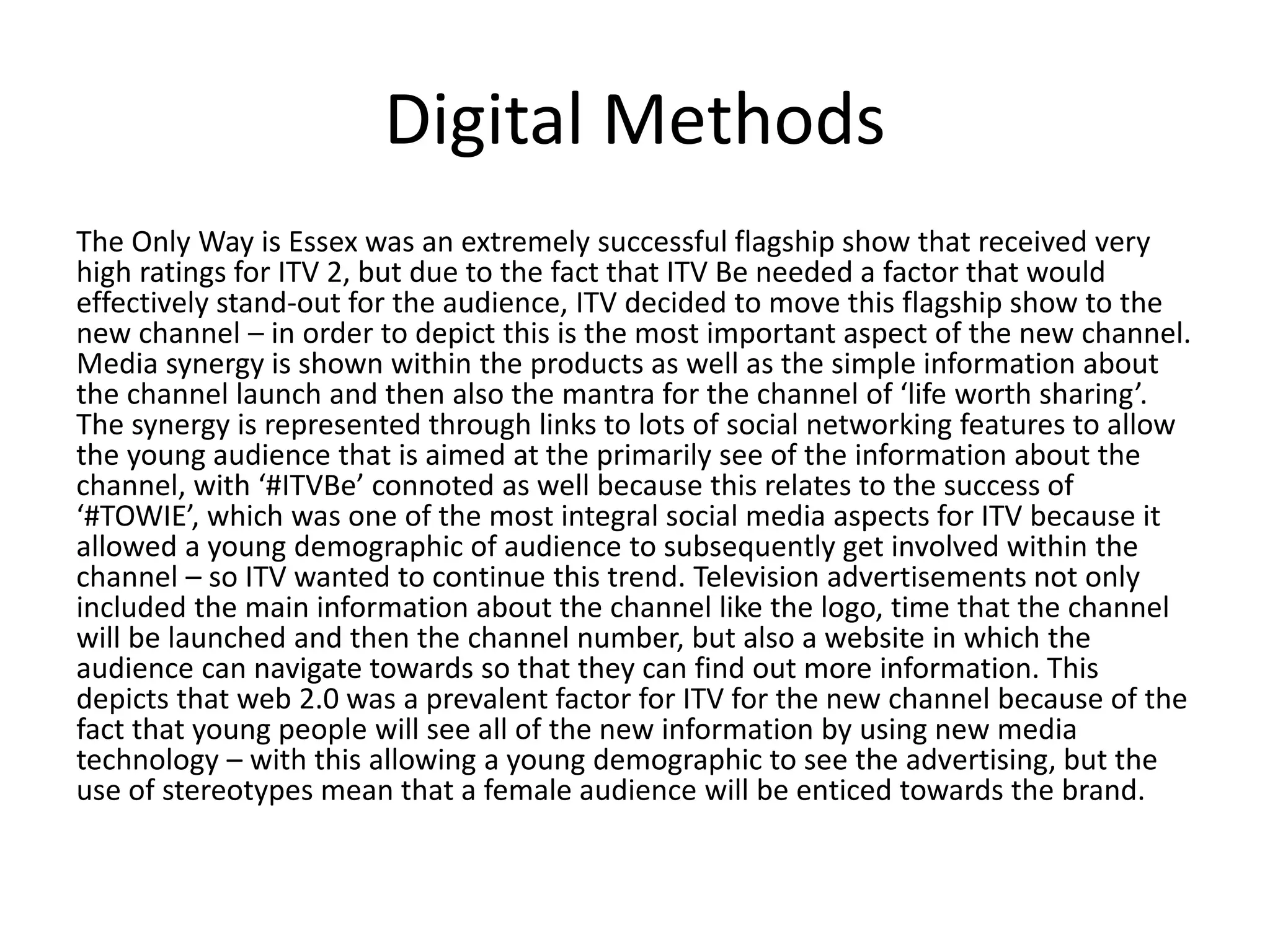 ITV Be Research | PPTX | History | Genres