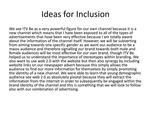 ITV Be Research | PPTX | History | Genres