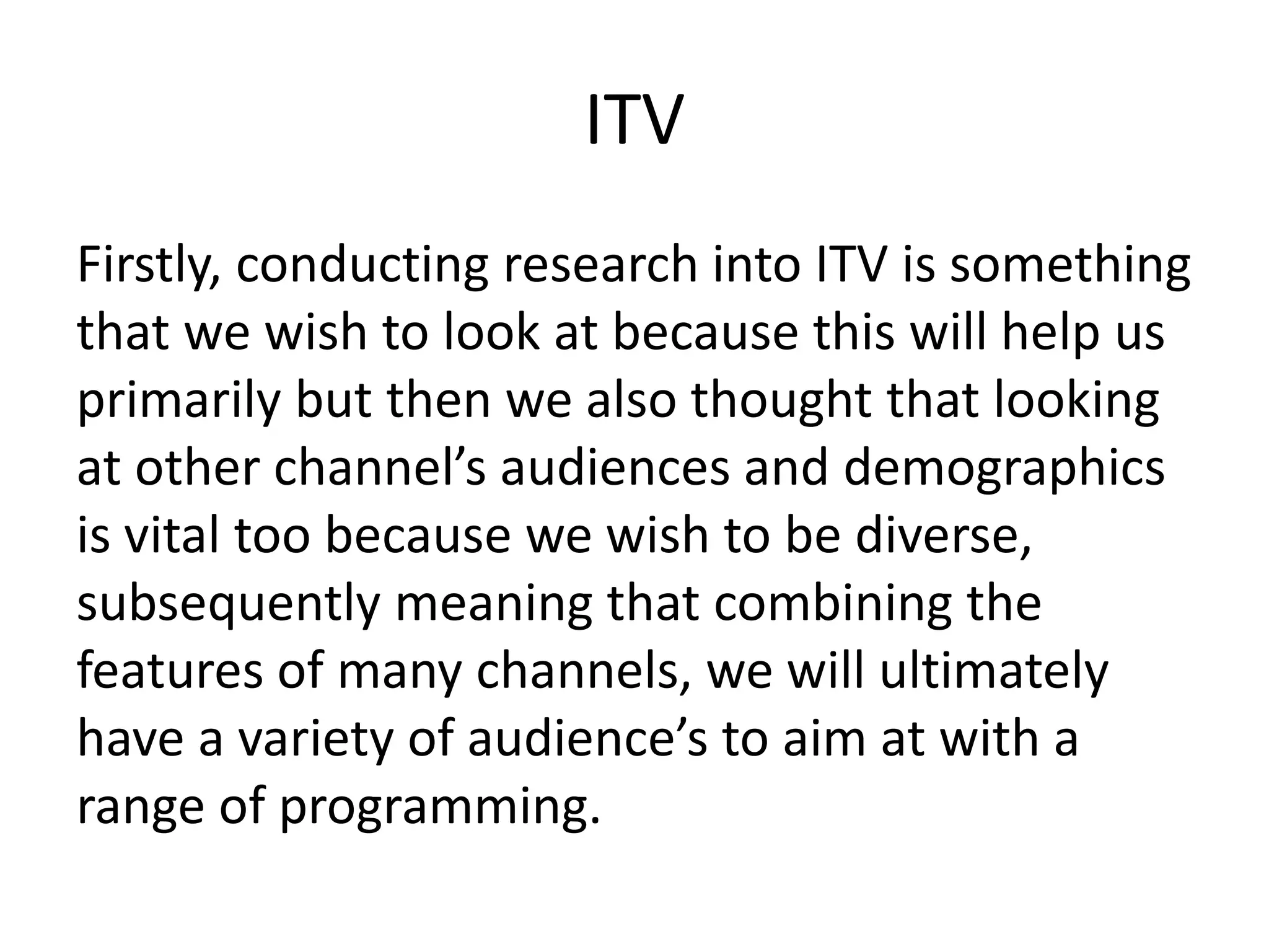 ITV Genre Research | PPTX