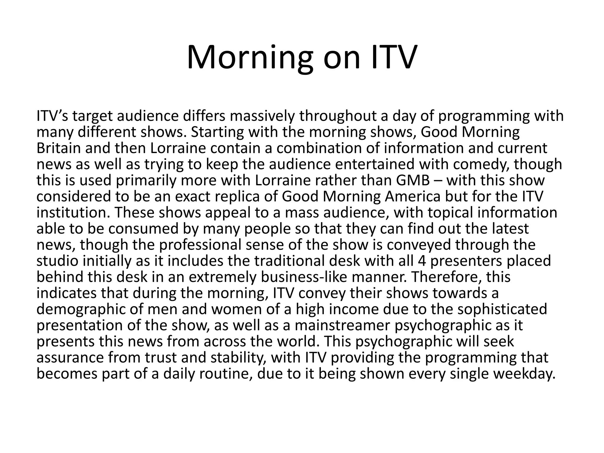 ITV Genre Research | PPTX