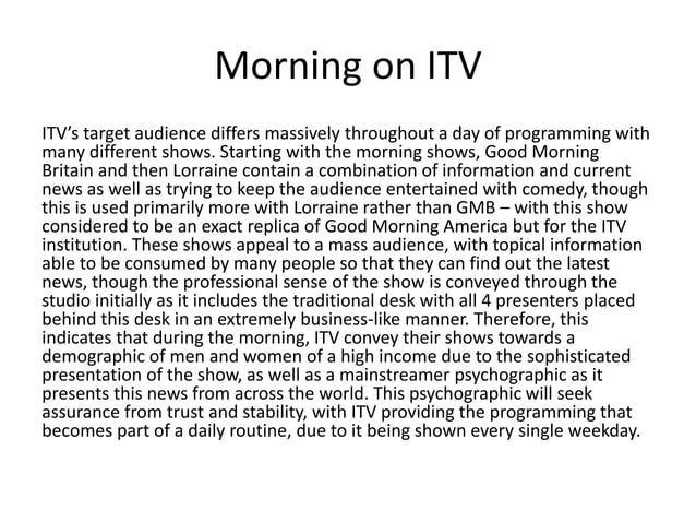 ITV Genre Research | PPTX