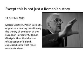 teaching of evolution in Romania | PPS