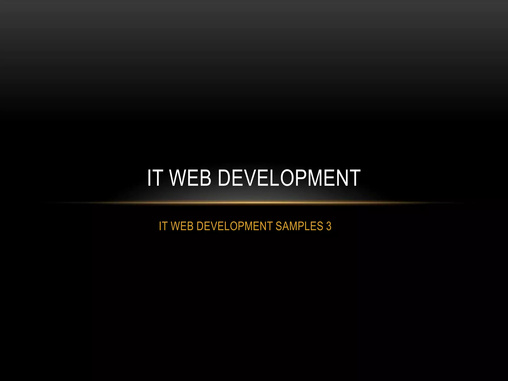 It Web Development | PPT
