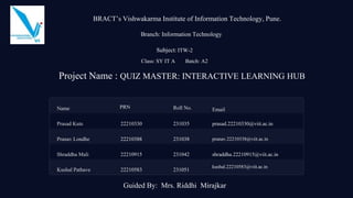 ITW project made with love with flask and postures | PPT