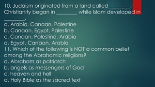 Intro to world religions and belief systems Q1-QUIZ M2-3.pptx