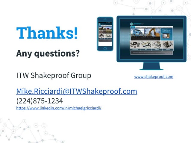 ITW Shakeproof Product Overview - Purchasing | PPTX | Needlework | Arts ...