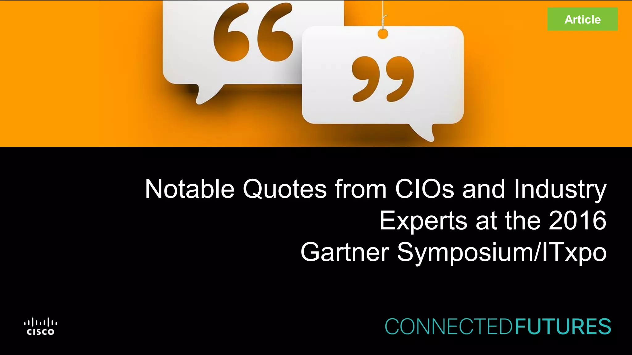Notable Quotes from Gartner Symposium/ITxpo | PDF