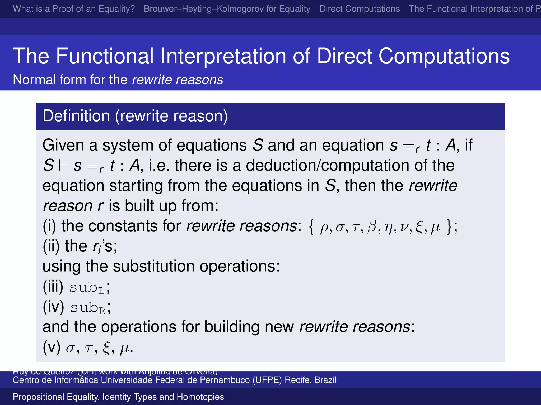 Propositional Equality, Identity Types and Homotopies | PPT